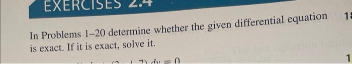 Solved In Problems 1-20 determine whether the given | Chegg.com