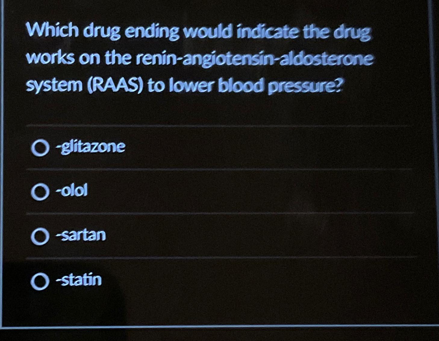 Solved Which drug ending would indicate the drug works on | Chegg.com