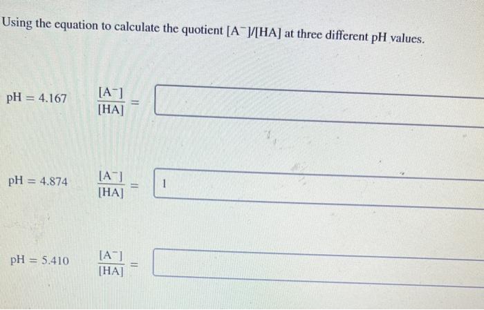 Solved Using the equation to calculate the quotient | Chegg.com