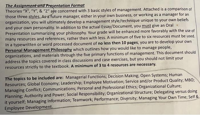 Solved The Assignment and Presentation Format Theories " X′, | Chegg.com