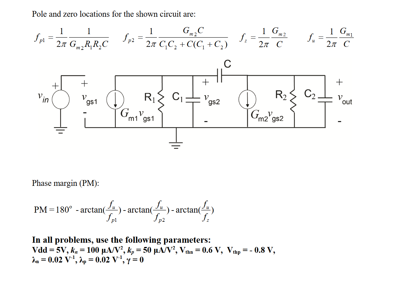Solved Pole and zero locations for the shown circuit | Chegg.com