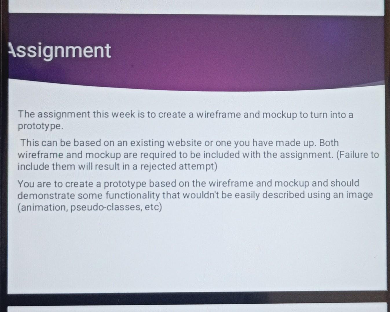Solved The assignment this week is to create a wireframe and | Chegg.com