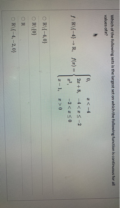 Solved Which of the following sets is the largest set on | Chegg.com
