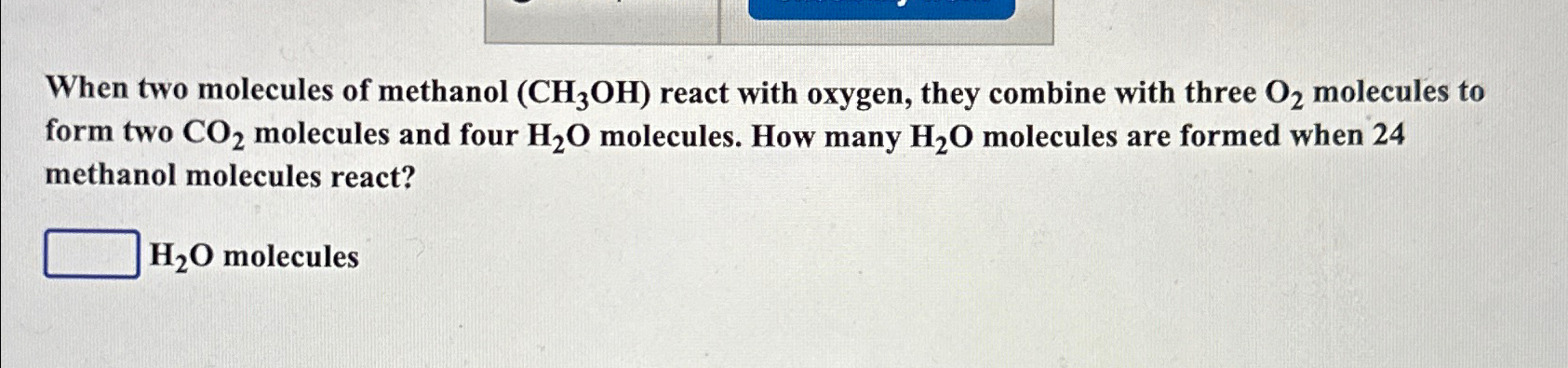 Solved When two molecules of methanol (CH3OH) ﻿react with | Chegg.com