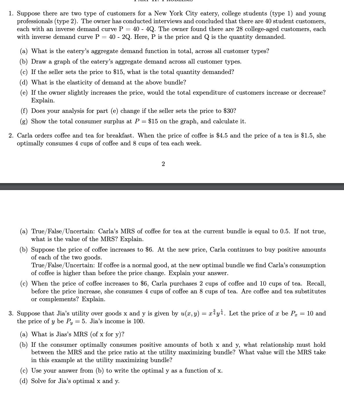Solved PLEASE ANSWER ALL THREE QUESTIONS, THANK YOU!!Suppose | Chegg.com