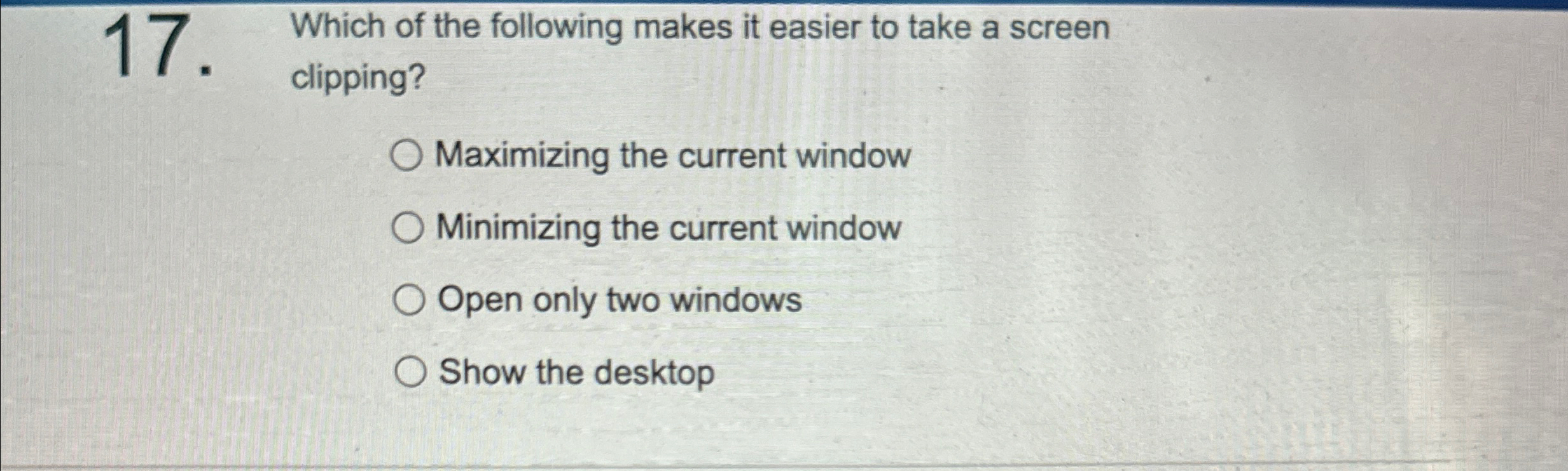 Solved Which of the following makes it easier to take a | Chegg.com