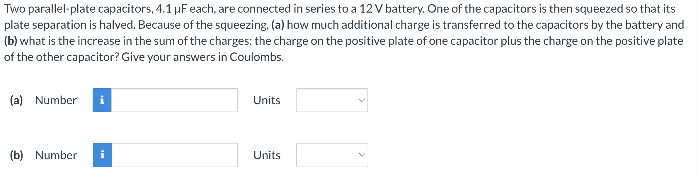 Solved Two parallel-plate capacitors, 4.1μF ﻿each, are | Chegg.com