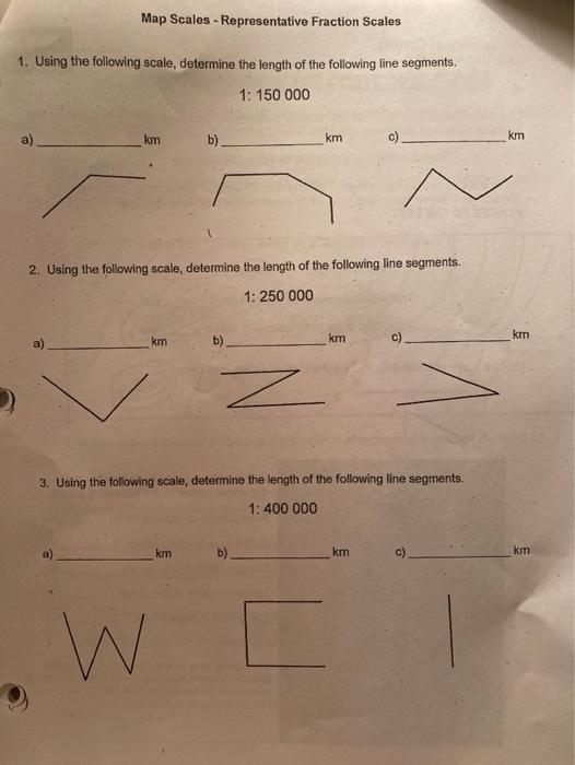 Solved Map Scales - Representative Fraction Scales 1. Using | Chegg.com