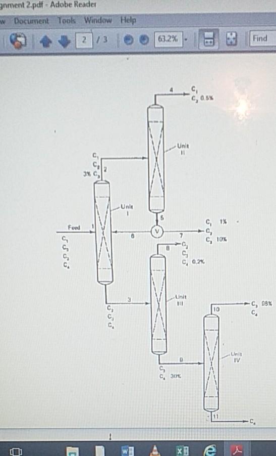 Solved 1. Figure 1. Below shows a separation cascade with | Chegg.com