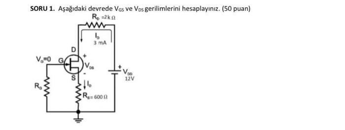 Solved find the Vgs and Vds voltages, please solve correctly | Chegg.com