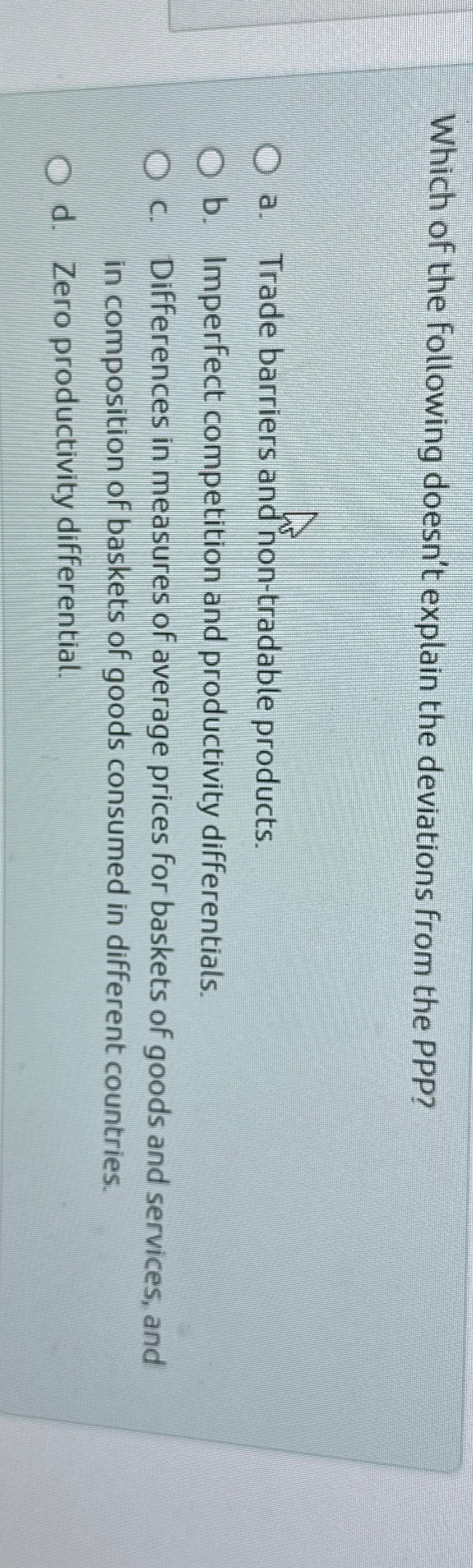 Solved Which of the following doesn't explain the deviations | Chegg.com