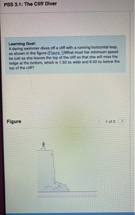 Learning Goal: A daring swimmer dives off a cliff | Chegg.com