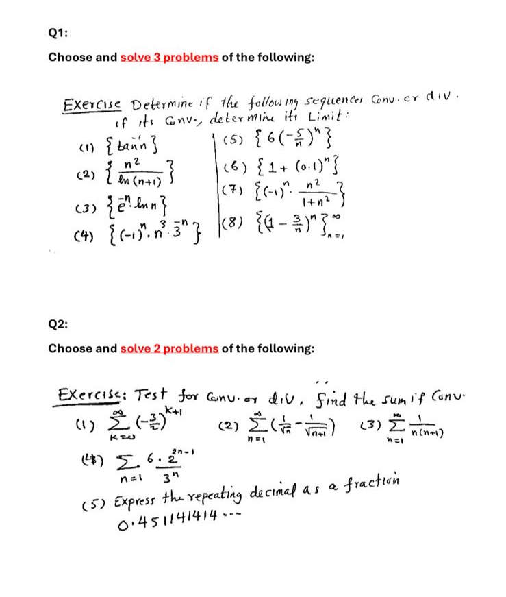 Solved Q1:Choose and solve 3 ﻿problems of the | Chegg.com