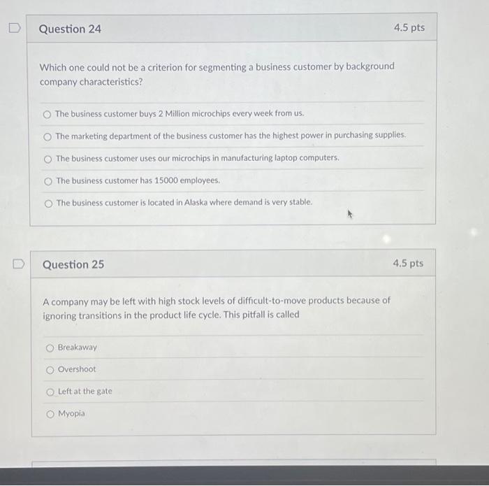 Solved Which one could not be a criterion for segmenting a | Chegg.com