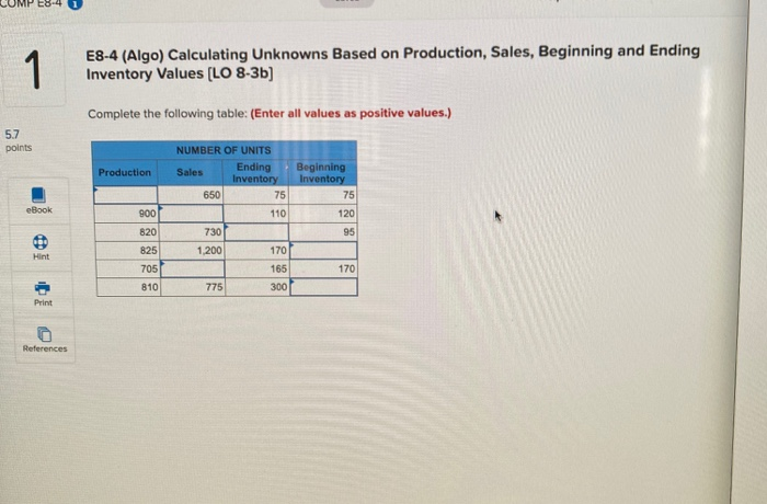 Solved LUMP E- 41 E8-4 (Algo) Calculating Unknowns Based on | Chegg.com