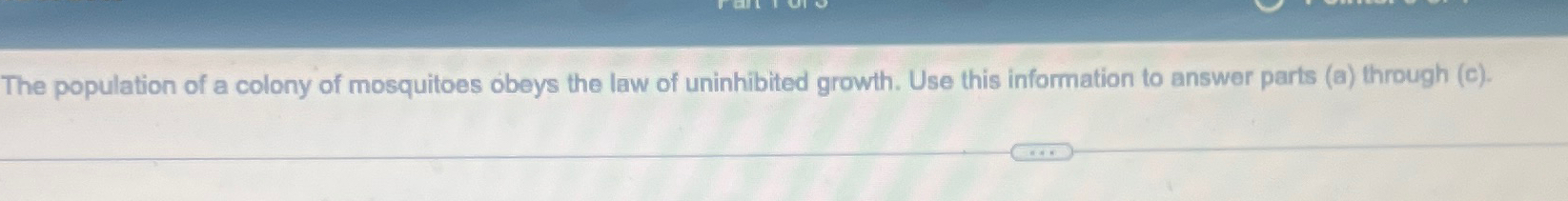 Solved The population of a colony of mosquitoes obeys the | Chegg.com