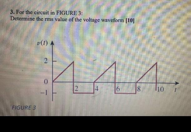 Solved 3. For the circuit in FIGURE 3: Determine the rms | Chegg.com