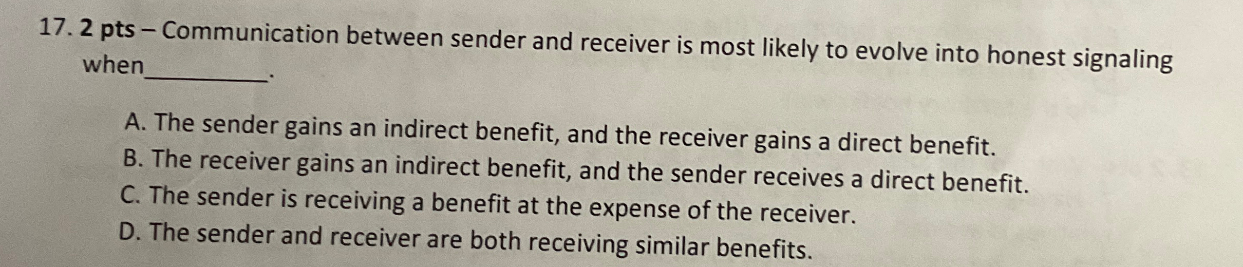 Solved 2 ﻿pts - ﻿Communication between sender and receiver | Chegg.com