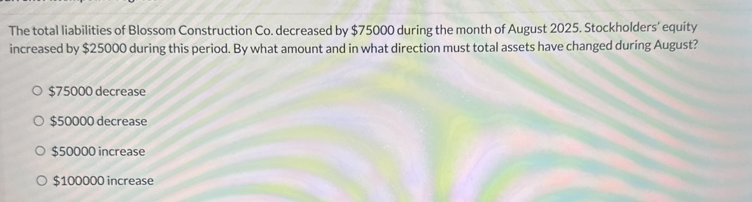 Solved The total liabilities of Blossom Construction Co. | Chegg.com