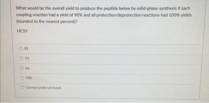 Solved What would be the overall yield to produce the | Chegg.com