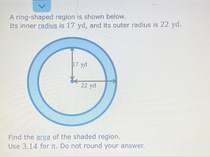 Solved A ring-shaped region is shown below. Its inner radius | Chegg.com