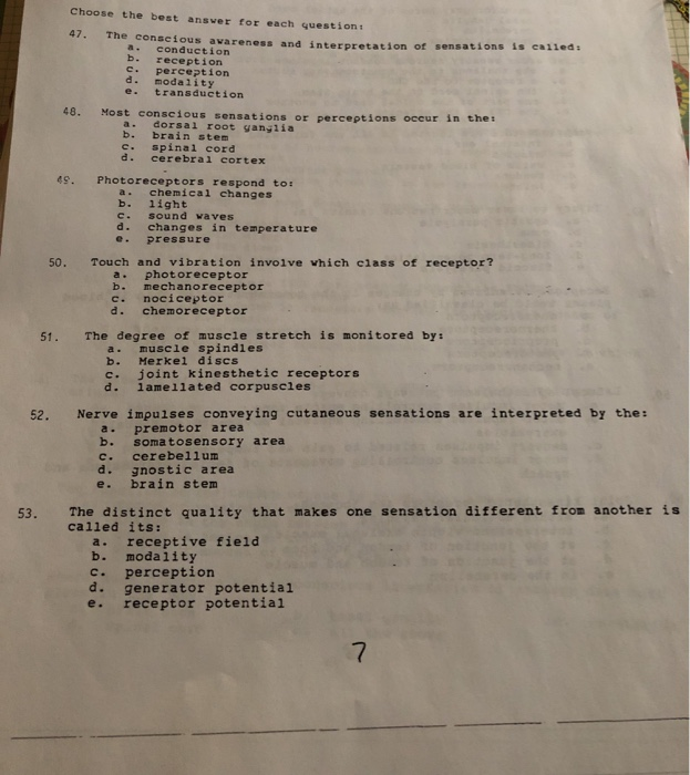 Solved Choose the best answer for each questions 41. The | Chegg.com
