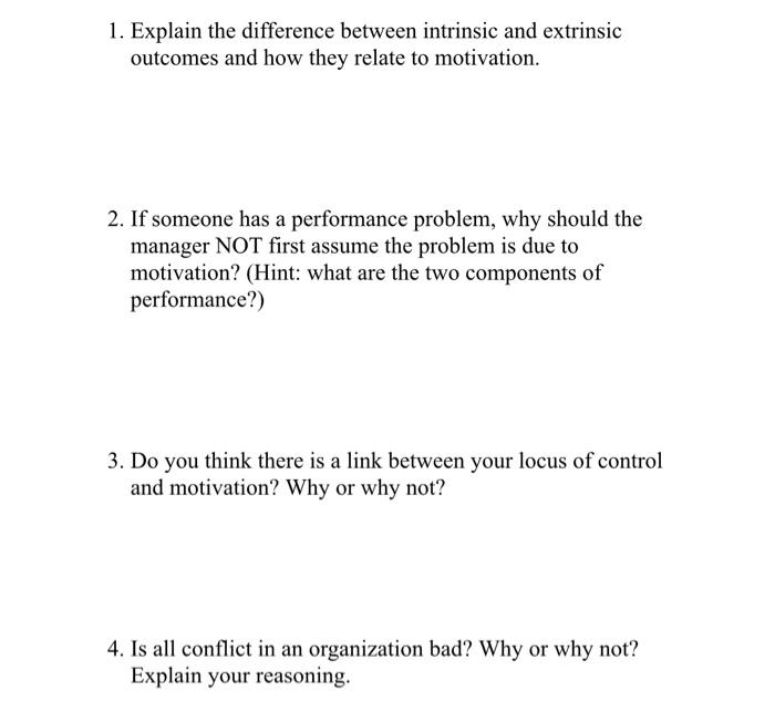 Solved 1. Explain the difference between intrinsic and | Chegg.com