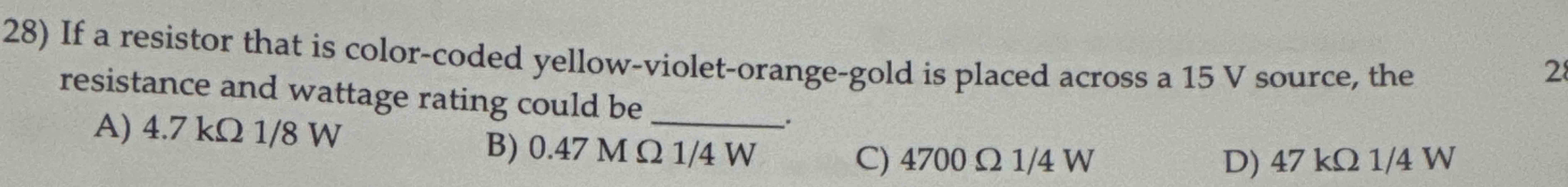 If ﻿a resistor that is ﻿color-coded | Chegg.com
