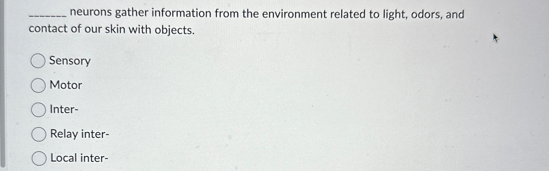 Solved neurons gather information from the environment | Chegg.com