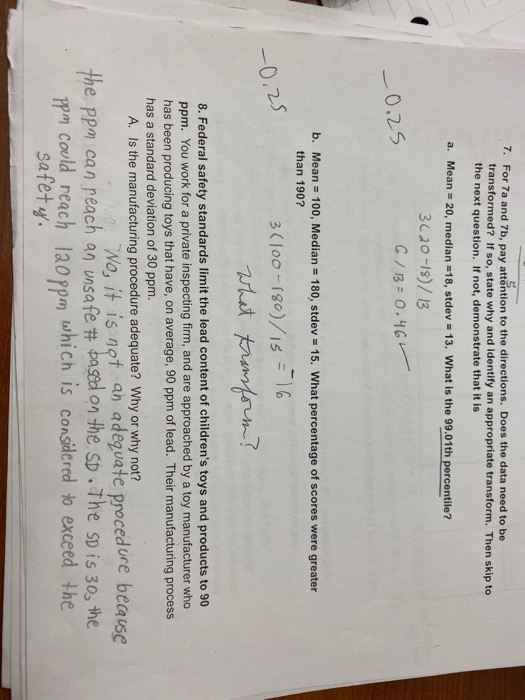 Solved 7. For 7a and 7b, pay attention to the directions. | Chegg.com
