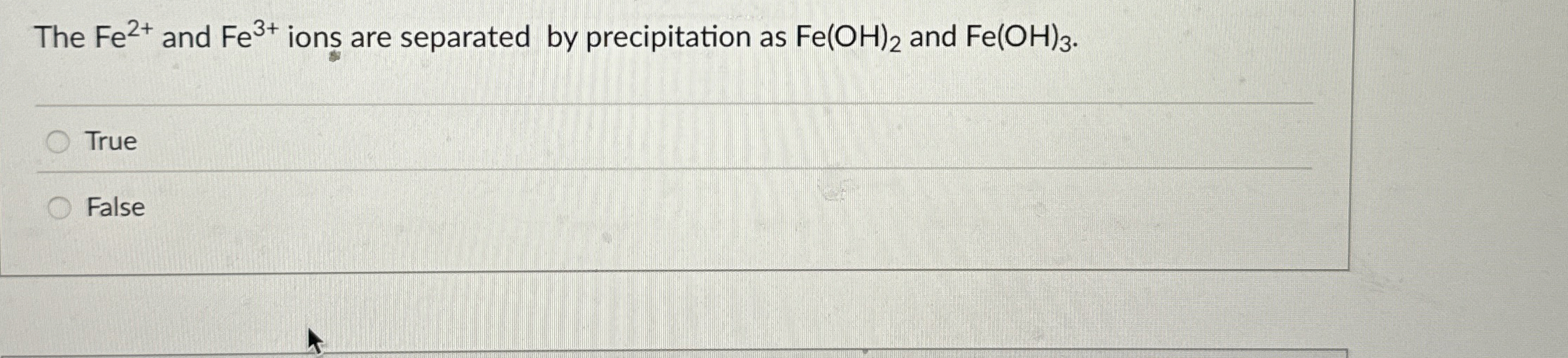 Solved The Fe2+ ﻿and Fe3+ ﻿ions are separated by | Chegg.com