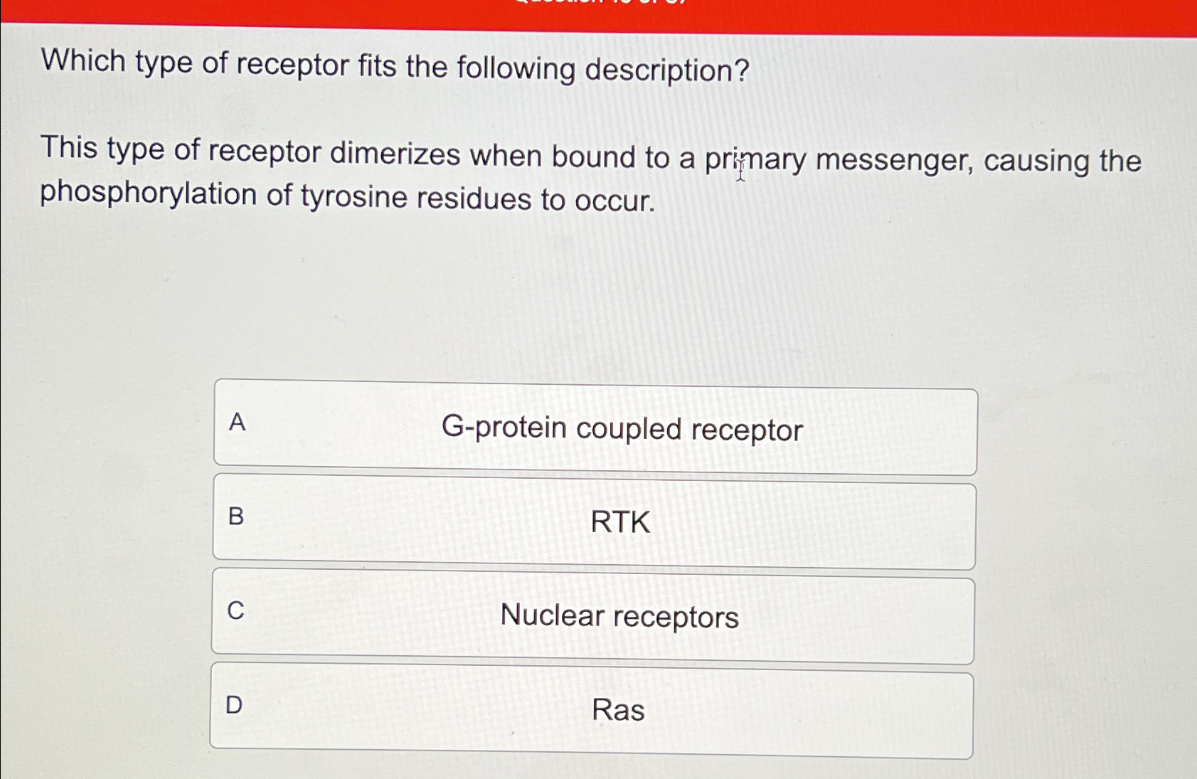Solved Which type of receptor fits the following | Chegg.com