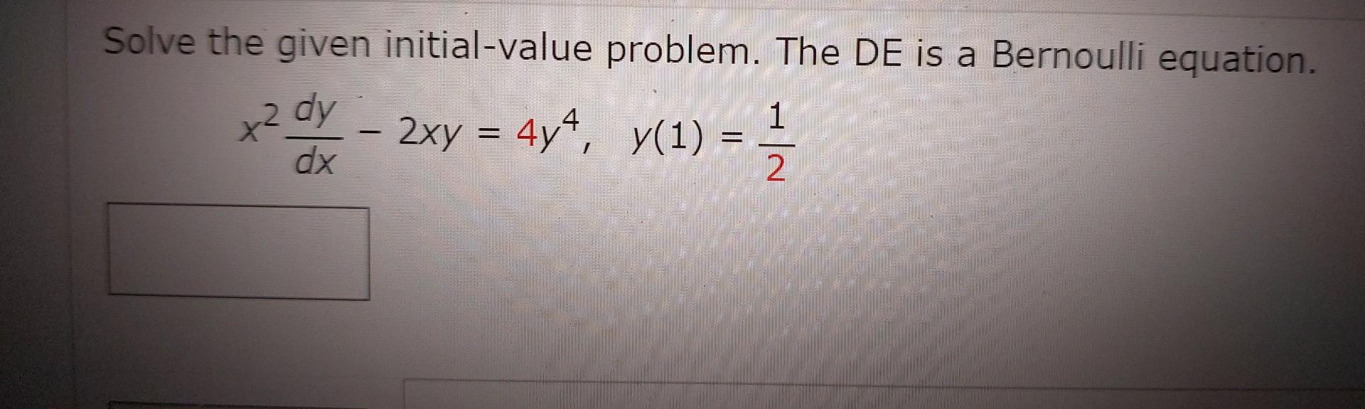 Solved Solve The Given Initial Value Problem The De Is A