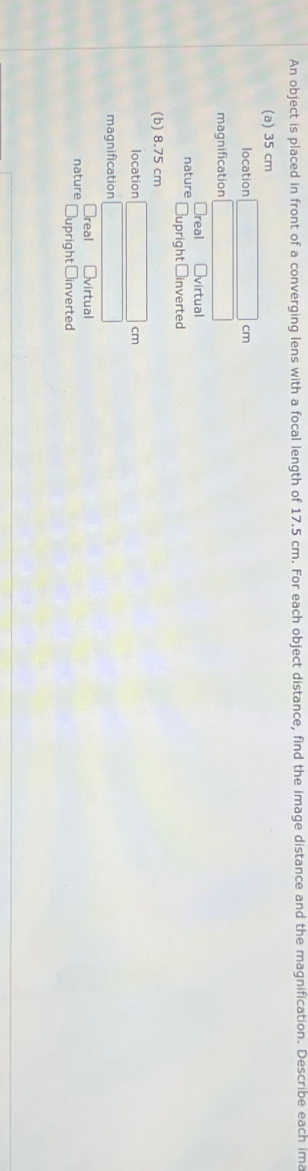 Solved An object is placed in front of a converging lens | Chegg.com