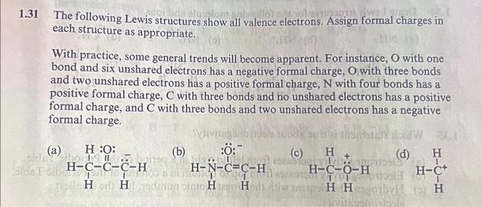 Solved 31 The following Lewis structures show all valence | Chegg.com