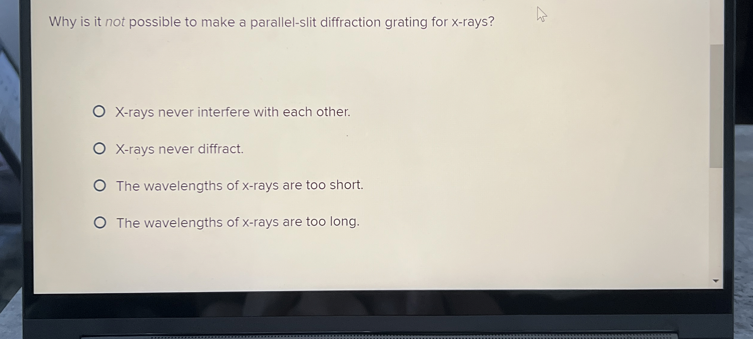 Solved Why is it not possible to make a parallel-slit | Chegg.com