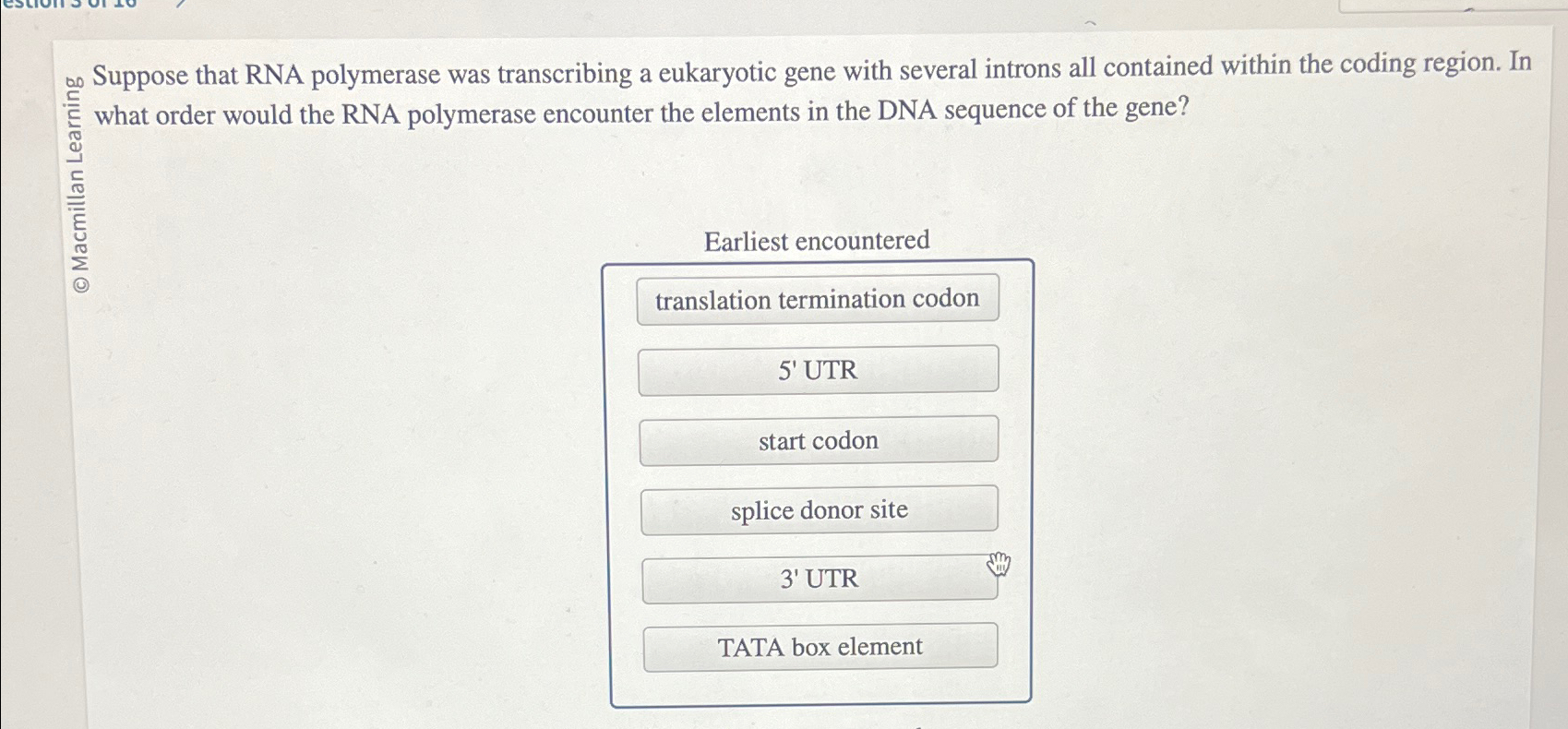 Solved ?00 ﻿Suppose that RNA polymerase was transcribing a | Chegg.com