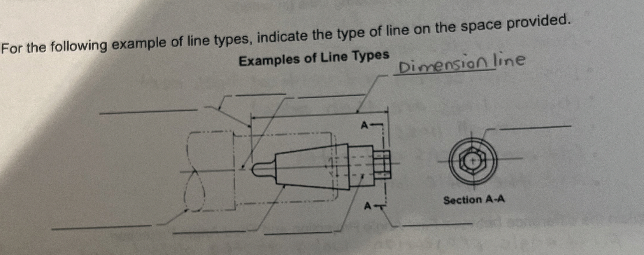 Solved For the following example of line types, indicate the | Chegg.com