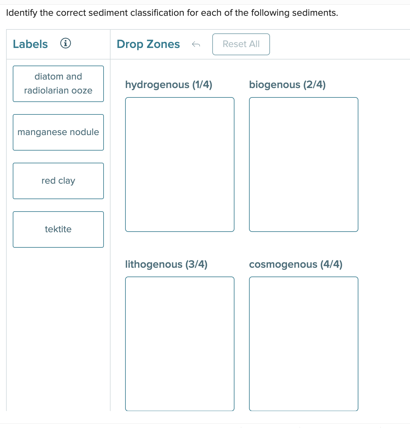 Solved Identify the correct sediment classification for each | Chegg.com