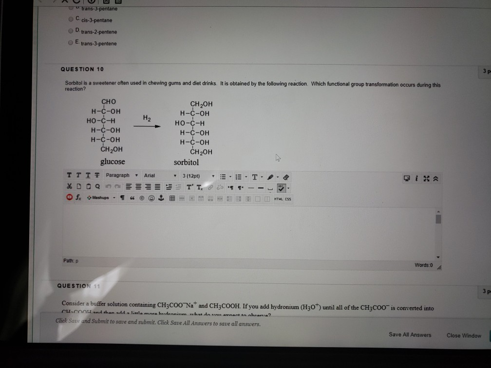 Solved trans-3-pentane C. cis-3-pentane D.trans-2-pentene | Chegg.com
