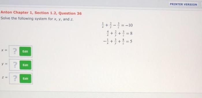 Solved PRINTER VERSION Anton Chapter 1, Section 1.2, | Chegg.com