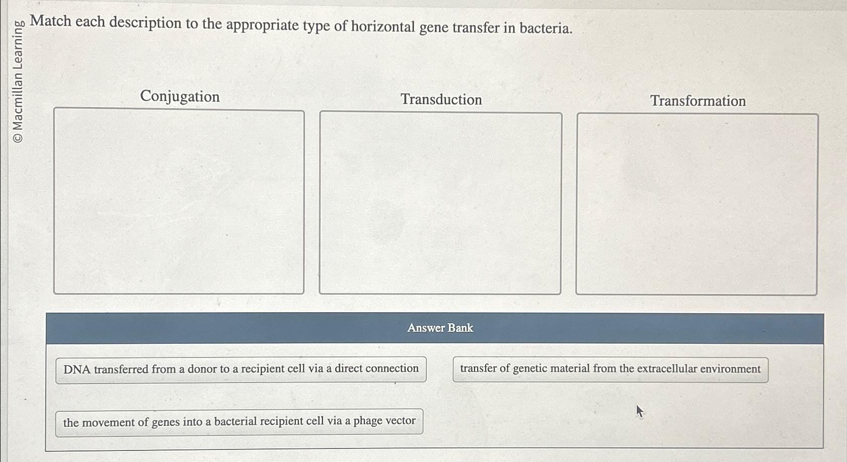 Solved match each description to the appropriate type of | Chegg.com