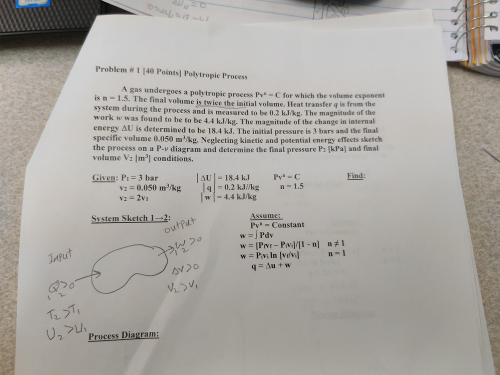 Solved Ozal = 6 Problem # 1 [40 Points Polytropic Process A | Chegg.com