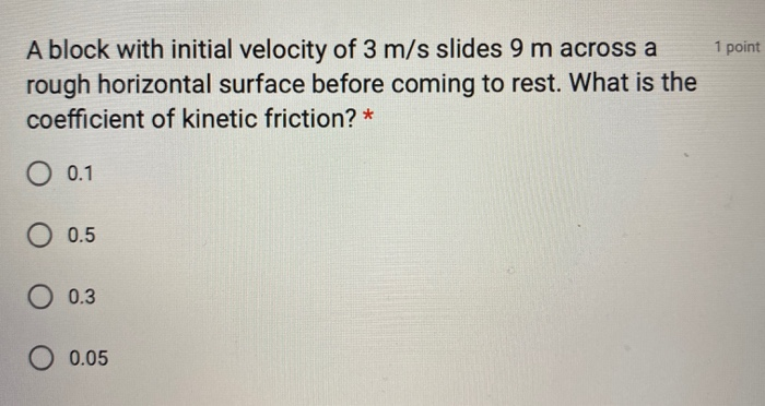 Solved A block with initial velocity of 3 m/s slides 9m | Chegg.com