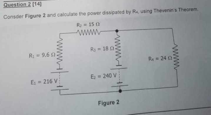 Solved Question 2 [14]Consder Figure 2 ﻿and calculate the | Chegg.com