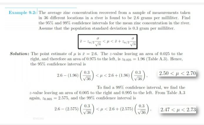 Solved how is the z value calculated in this example ? from | Chegg.com