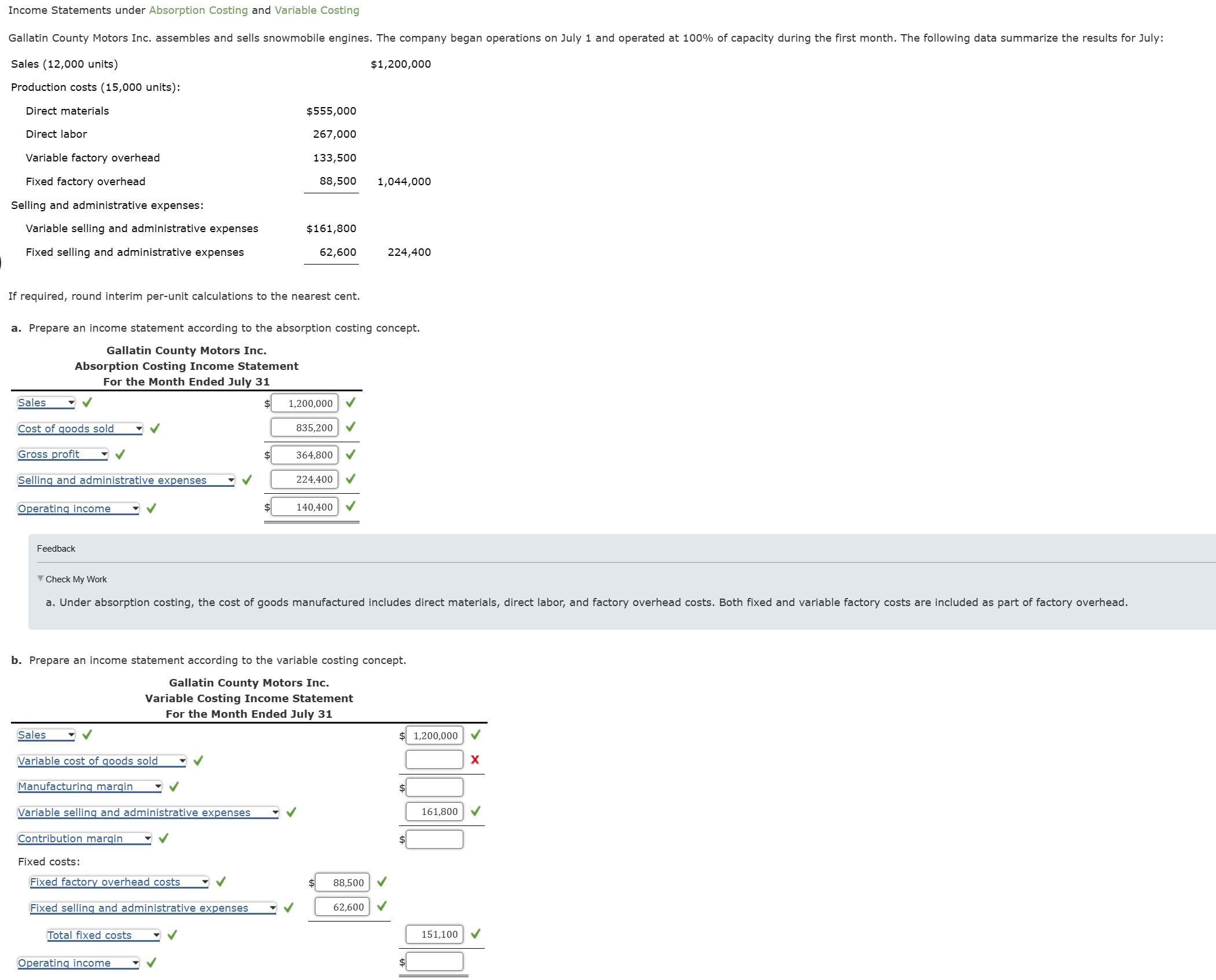 Solved Feedbackح ﻿Check My Workb. ﻿Prepare an income | Chegg.com