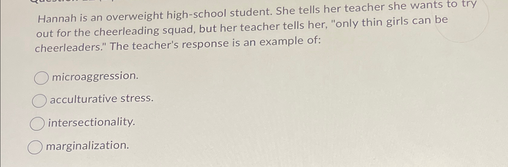 Solved Hannah is an overweight high-school student. She | Chegg.com