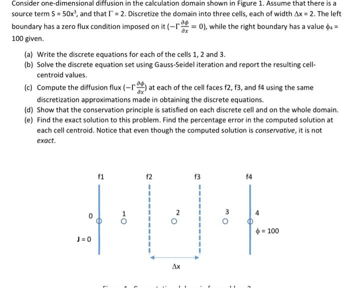 Solved Consider one-dimensional diffusion in the calculation | Chegg.com