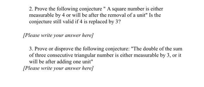 Solved 2. Prove the following conjecture Solved 2. Prove the following conjecture